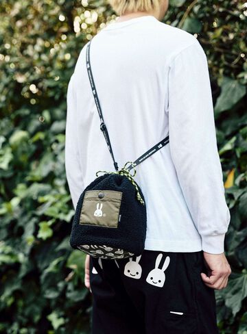 Fuzzy Drawstring Shoulder Bag